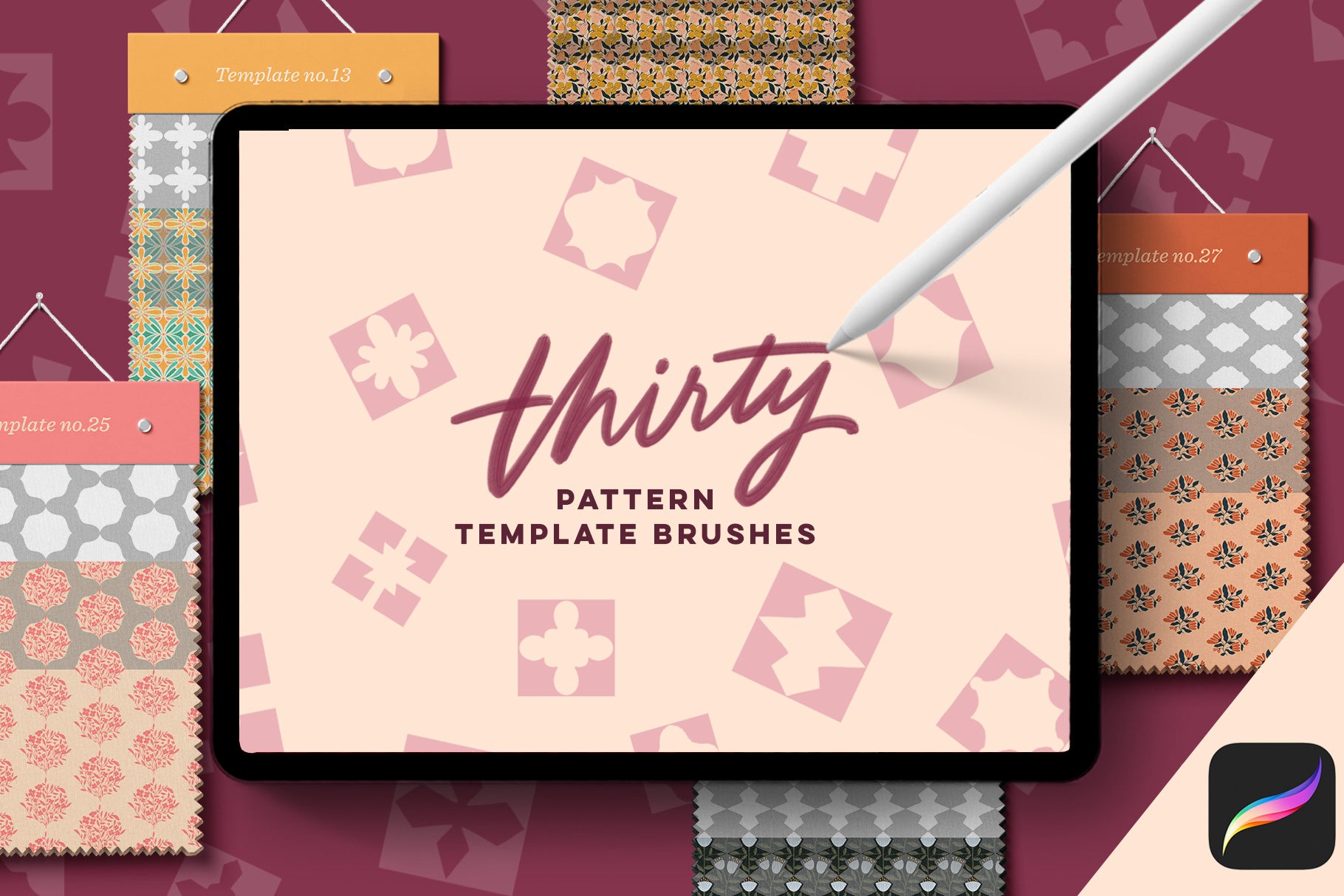 Procreate Pattern Template Brushes – Every Tuesday